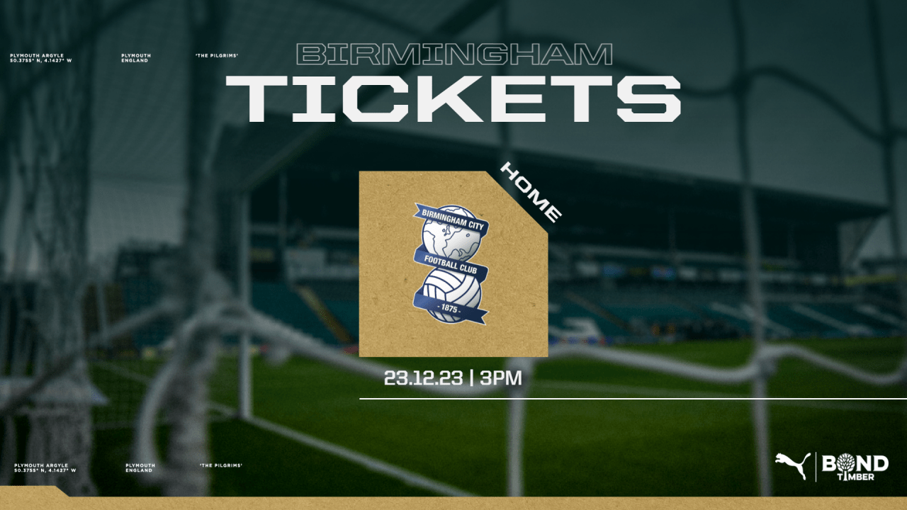 Birmingham City (H) Ticket Information | Plymouth Argyle