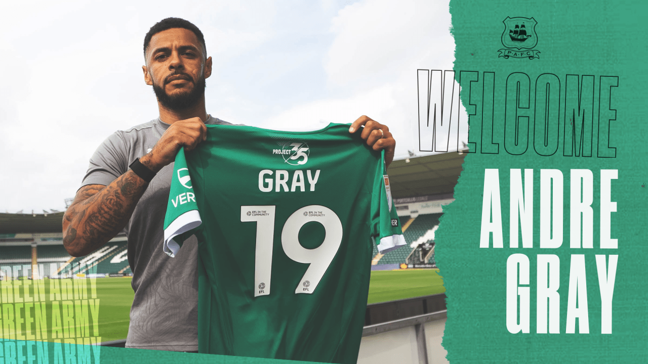 Andre Gray signs for Argyle | Plymouth Argyle