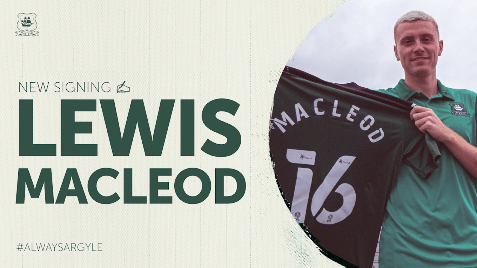 Lewis MacLeod Signs | Plymouth Argyle - PAFC